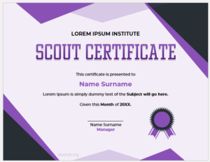 BEST Scout Certificate Template for MS WORD | Document Hub
