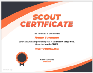 BEST Scout Certificate Template for MS WORD | Document Hub