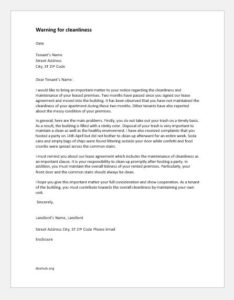 Warning Letters to Tenant for Various Reasons | Document Hub