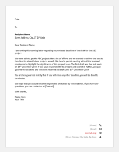 9 Warning Letters for Various Office Situations | Document Hub