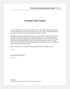 Client, Contractor & Vendor Recommendations Letters | Document Hub