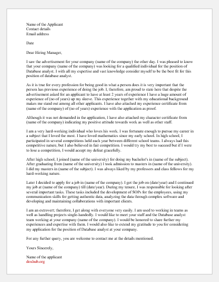 Cover Letter For A Data Analyst Position 89 Cover Letter Samples