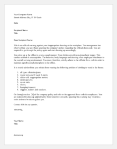 10 Warning Letters for Common Unprofessional Behaviors