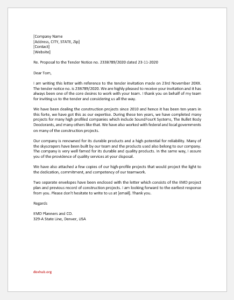 Covering Letter for Tender Proposal | Document Hub