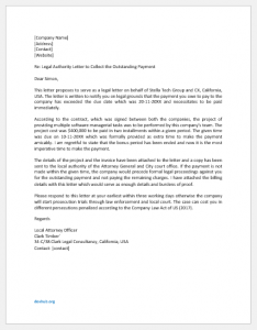 Legal Letter for Outstanding Payment Document Hub