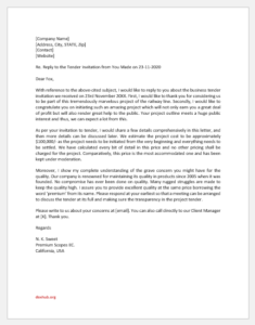 Reply to Tender Invitation Letter | Document Hub