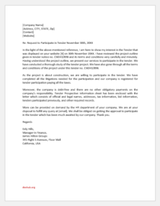 Request Letter to Participate in Tender | Document Hub