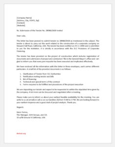 Tender Submission Cover Letter | Document Hub