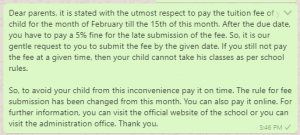 Tuition Fee Reminder Messages to Parents | Document Hub