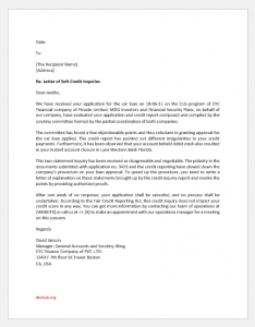 Credit Inquiry Letter Templates | Document Hub
