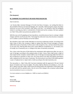 Change in Company Policy Letter | Document Hub