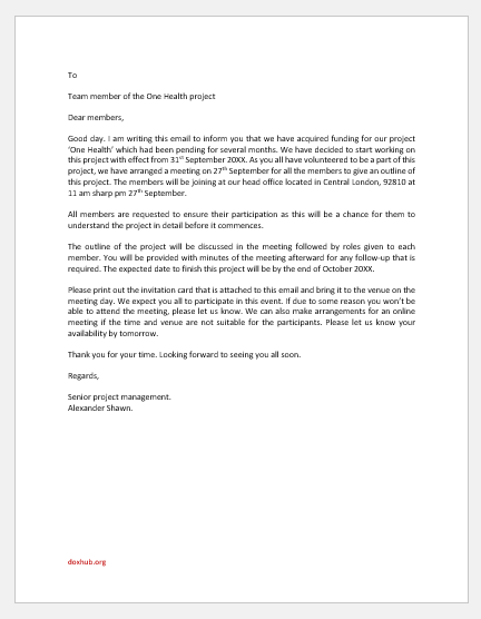 Kick Off Meeting Invitation Email Samples Download FREE