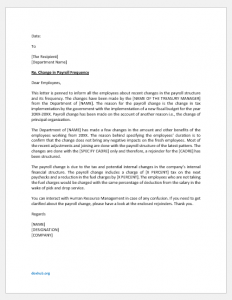 Change in Payroll Letter to Employees | Document Hub