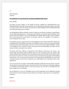 Letter of Solicitation for Financial Support | Download