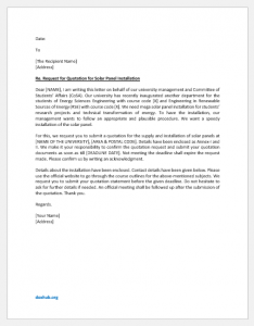 Request Quotation for Solar Panel Installation | Download