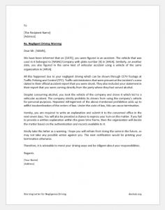 Warning Letter for Negligence Driving | Document Hub
