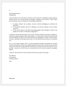 Complaint Letter about Employee's Attitude | Document Hub